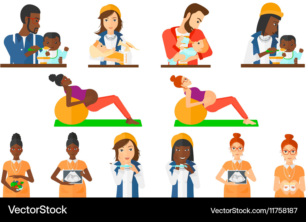 Set of pregnancy and parenthood Royalty Free Vector Image