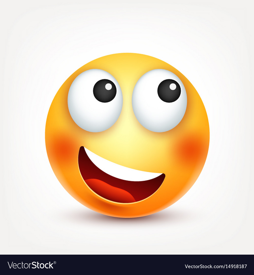 Smileysmiling Emoticon Yellow Face With Emotions Vector Image