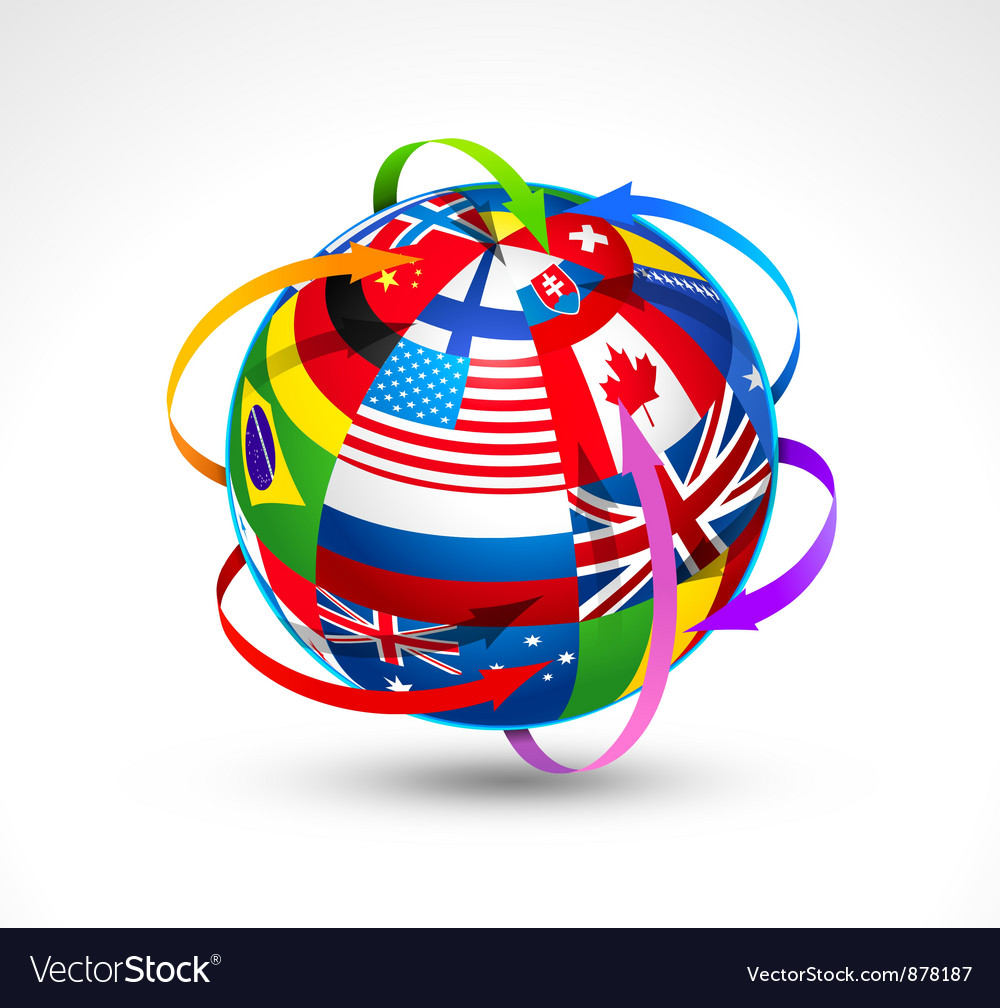 World flags sphere Royalty Free Vector Image - VectorStock