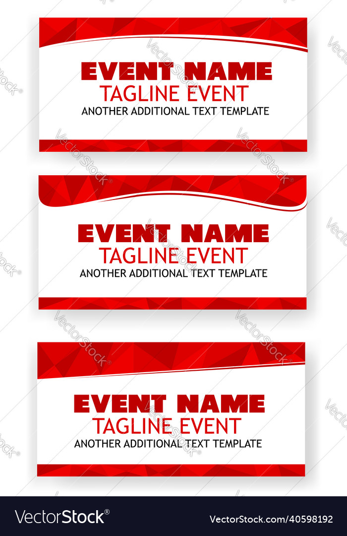 3 variant template triangle red at white banner Vector Image