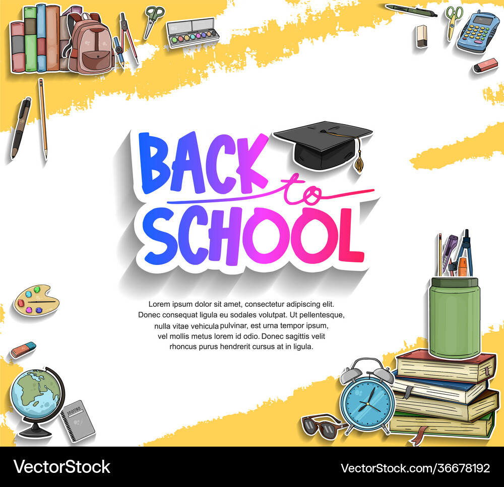 Back to school design with colorful education Vector Image