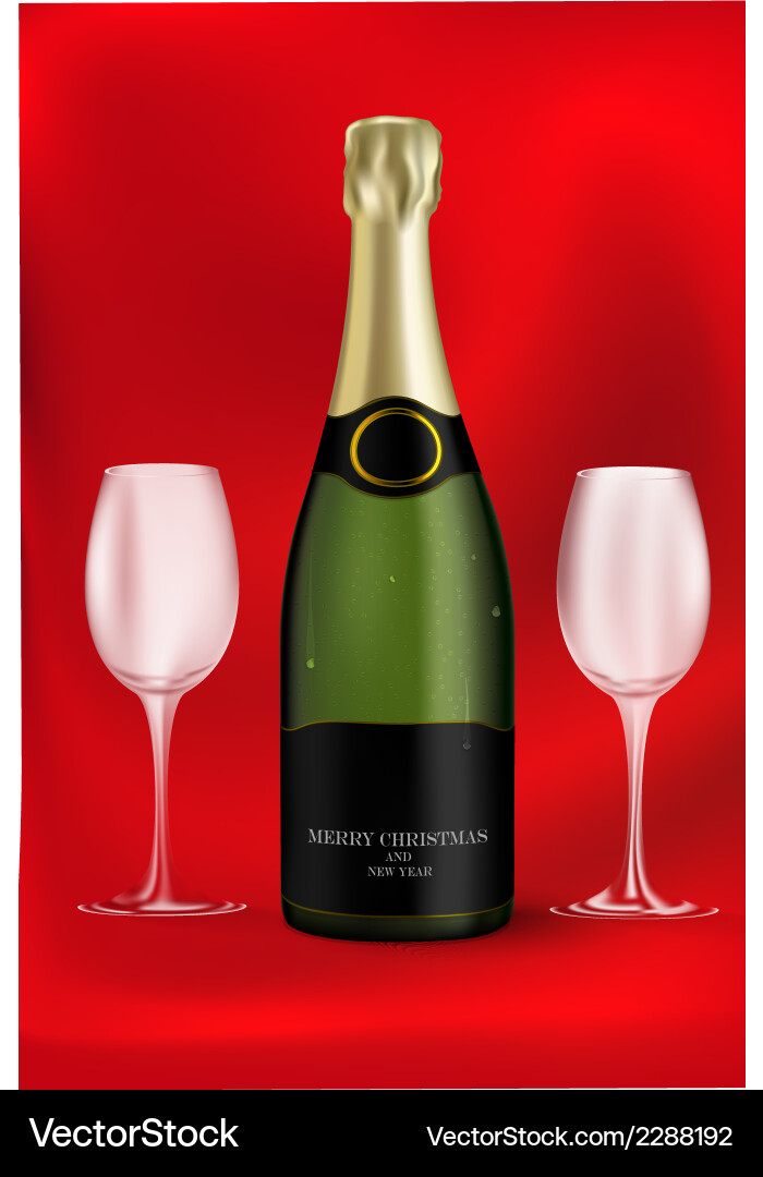 Bottle of champagne Royalty Free Vector Image - VectorStock