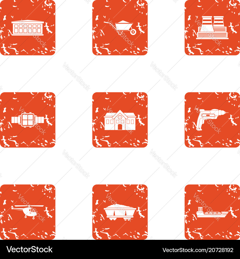 Bring the material icons set grunge style Vector Image