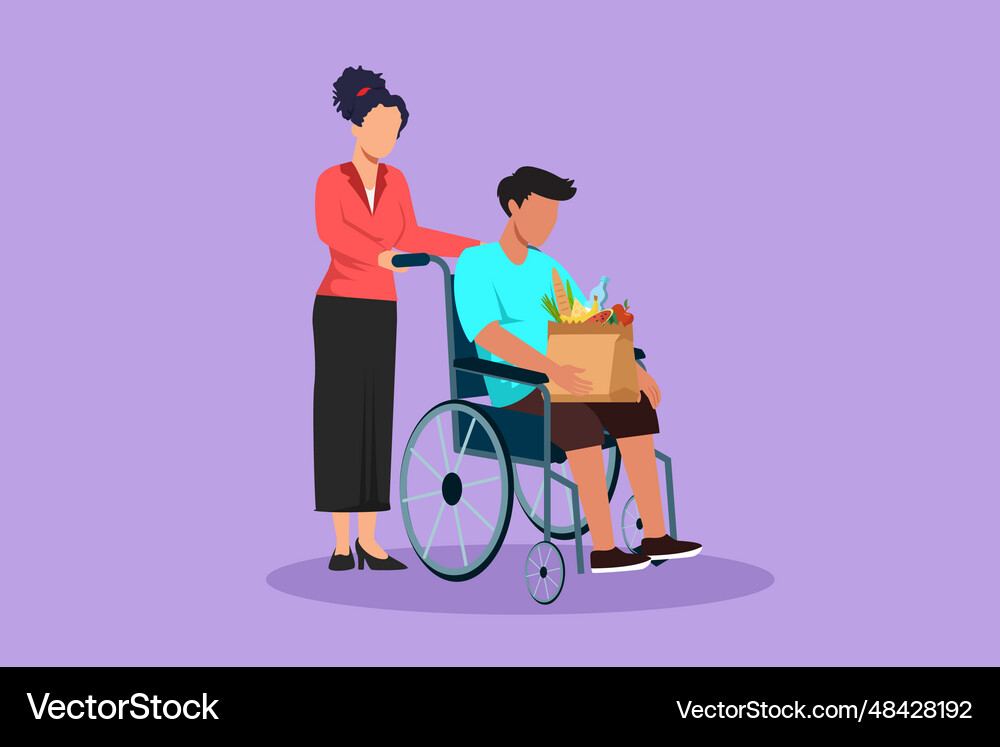 Cartoon flat style drawing social worker helping Vector Image