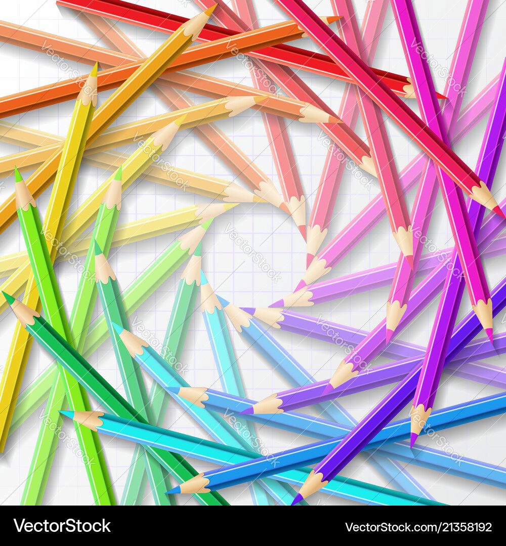 Circle of colored pencils Royalty Free Vector Image