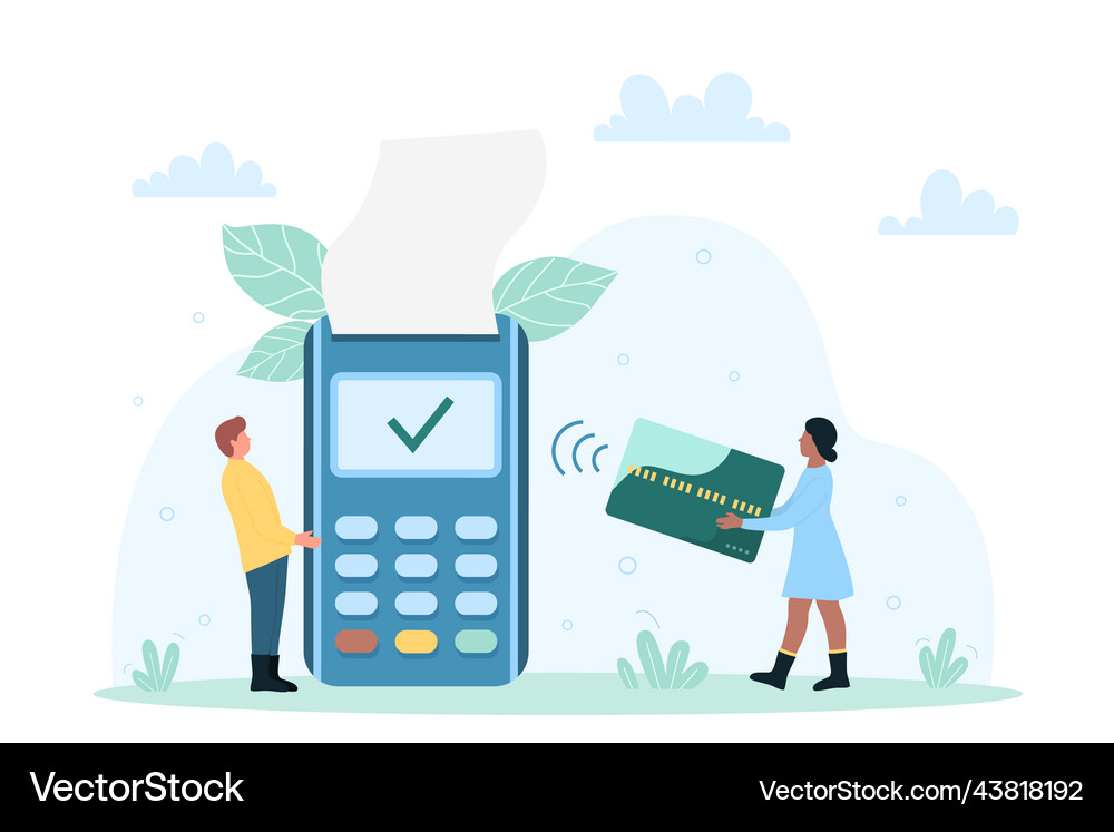 Contactless cashless wireless payment with pos Vector Image