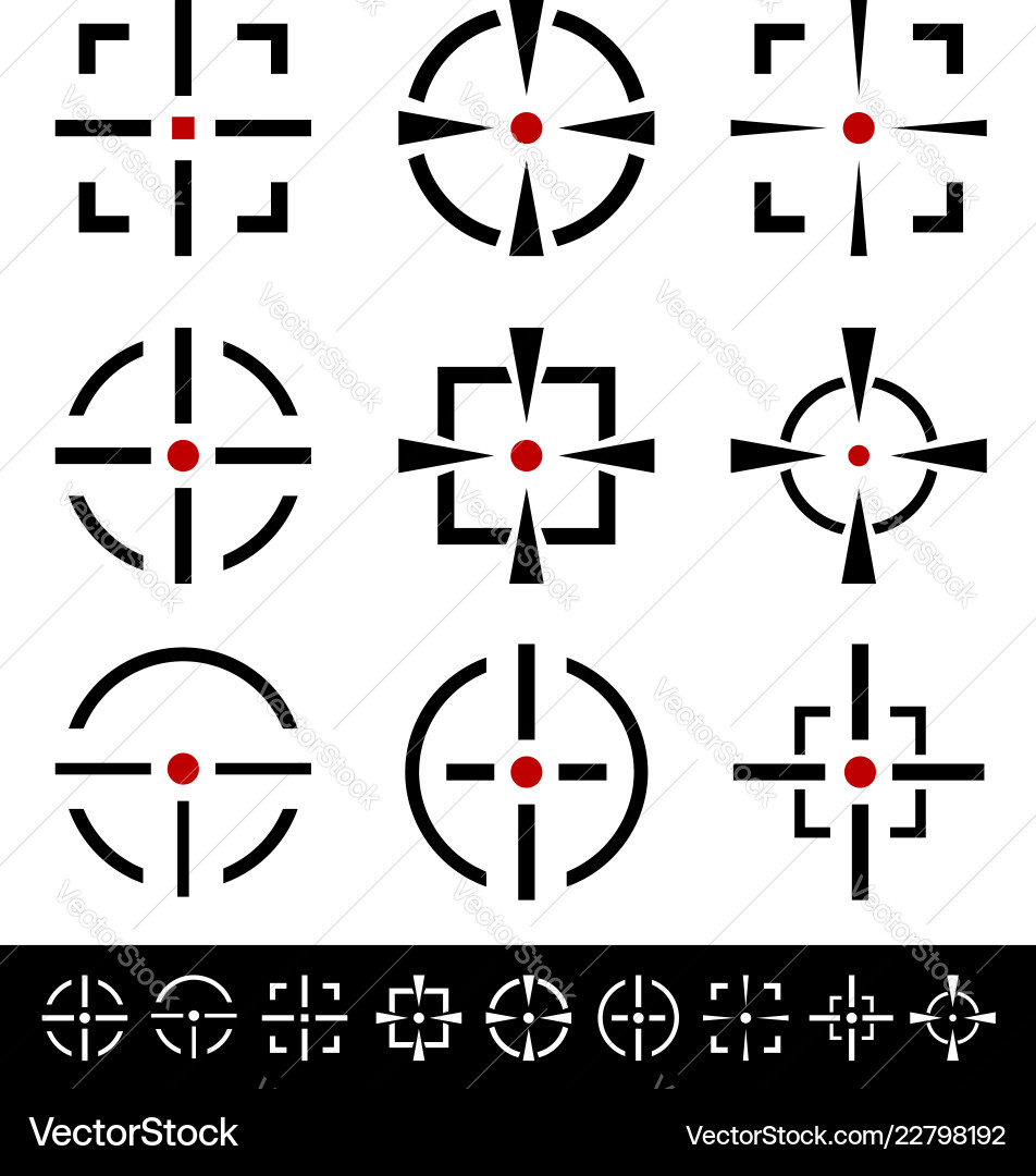 Crosshairs reticle set Royalty Free Vector Image