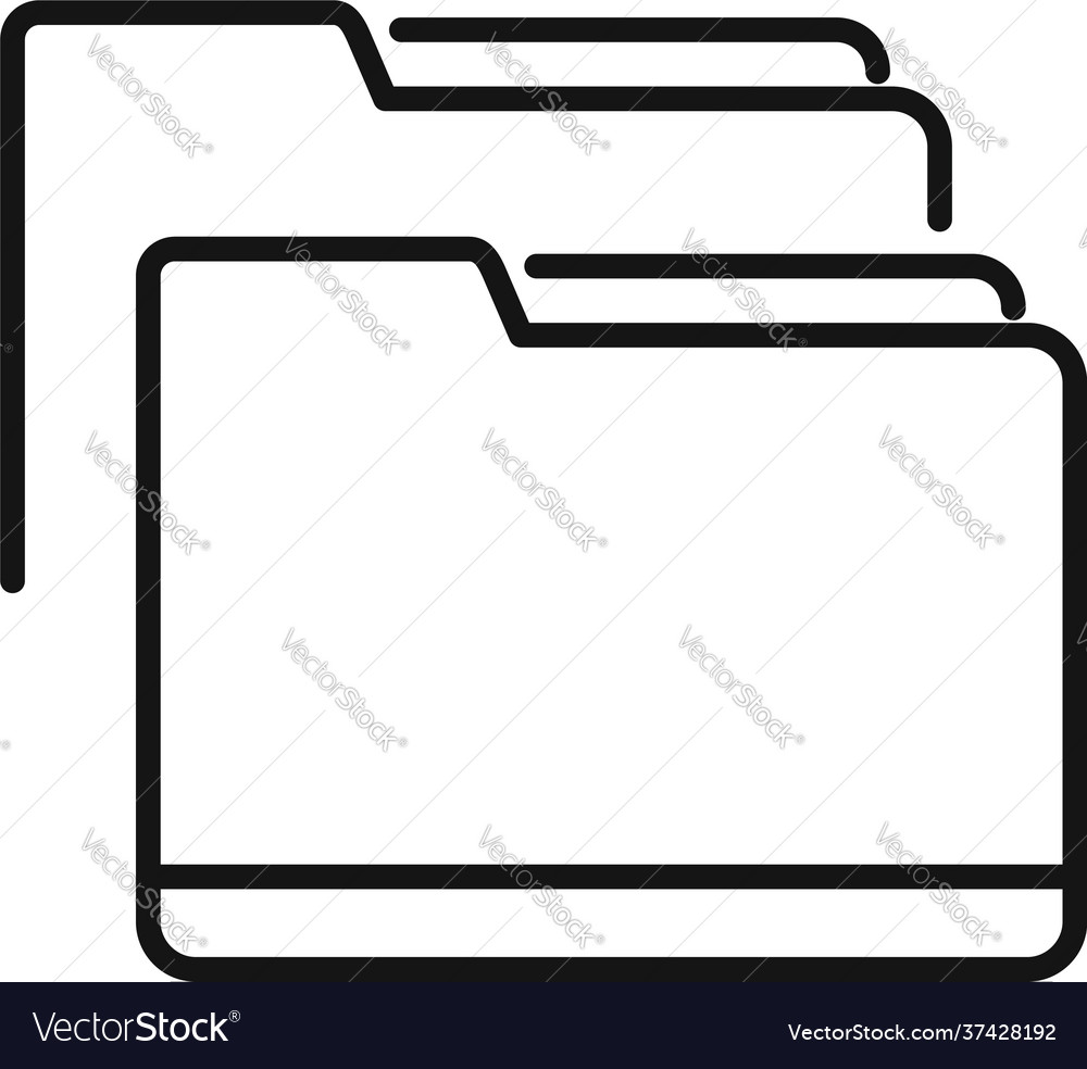 Folder Stack Icon Outline Style Royalty Free Vector Image