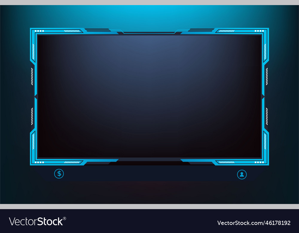 Futuristic live streaming overlay with blue Vector Image Futuristic live streaming overlay with blue Vector Image