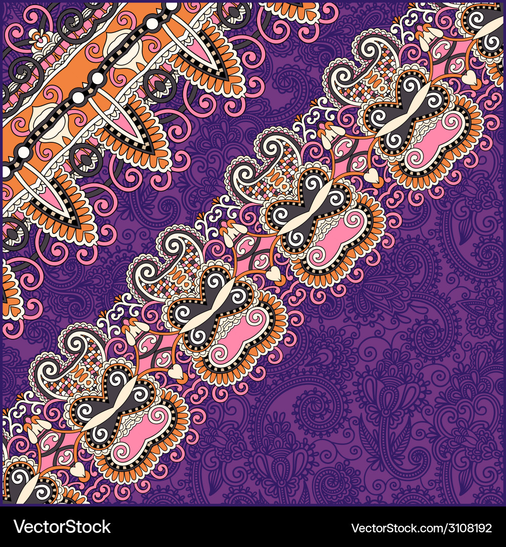 Ornamental background with flower ribbon stripe Vector Image