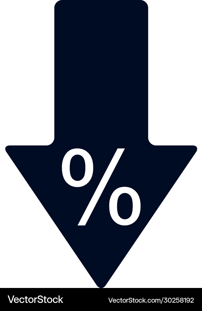 Sale arrow silhouette style icon design Royalty Free Vector