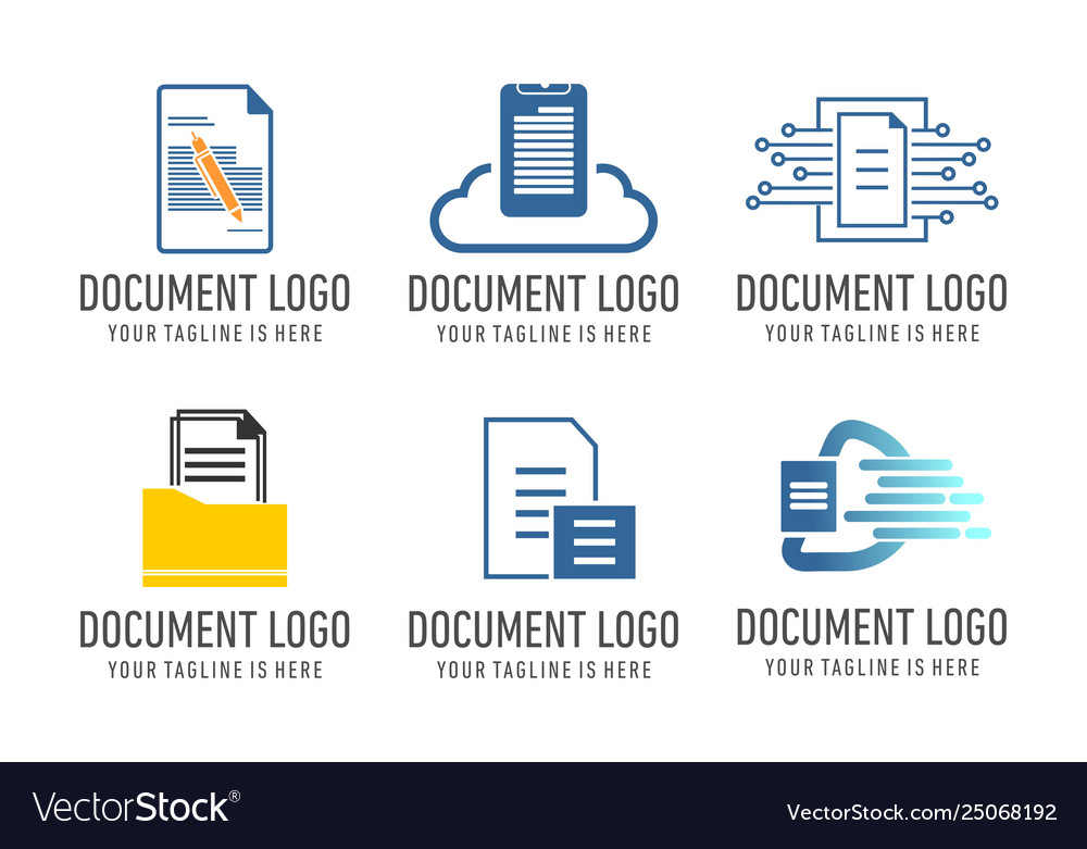 Set document file logo Royalty Free Vector Image