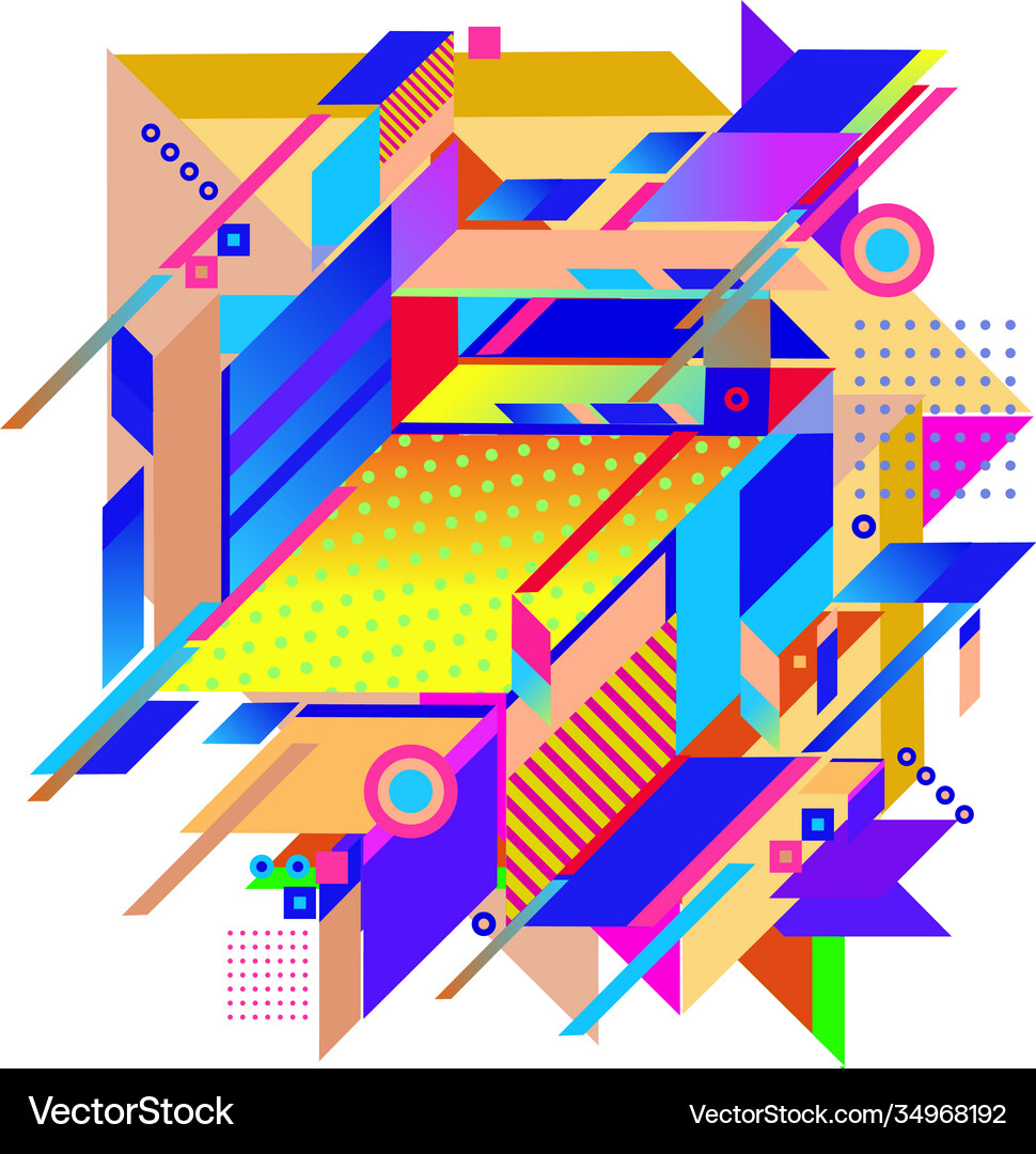 Triangle geometric 3d forms modern info banner Vector Image