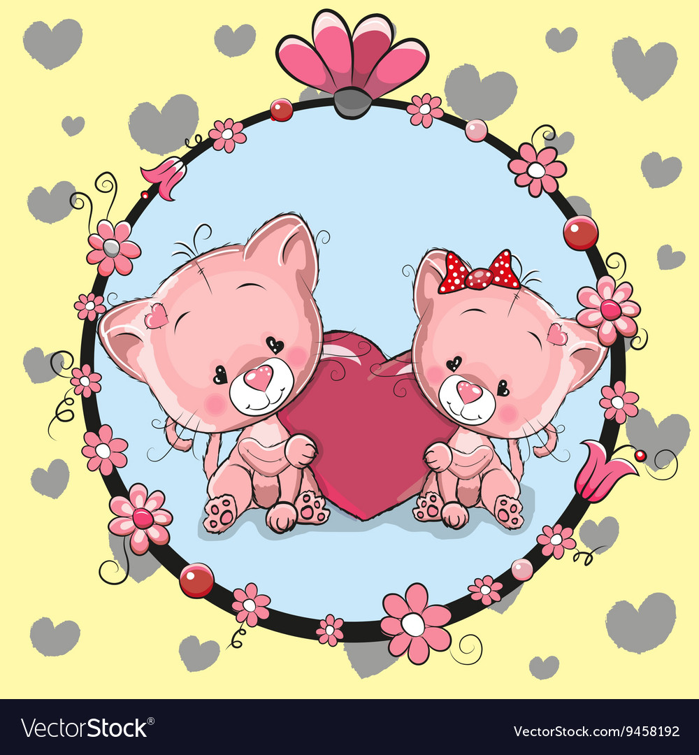 Two Cute Kittens Royalty Free Vector Image - VectorStock