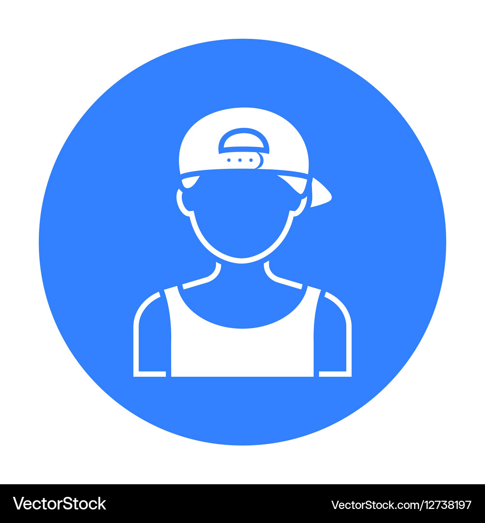 Boy in cap icon black single avatarpeaople Vector Image