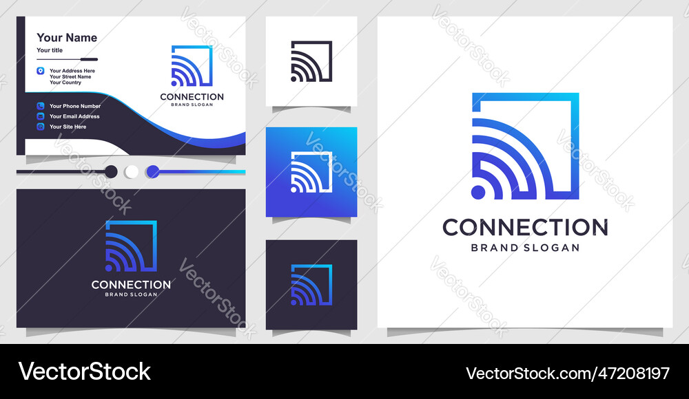 Connection logo technology concept and business Vector Image