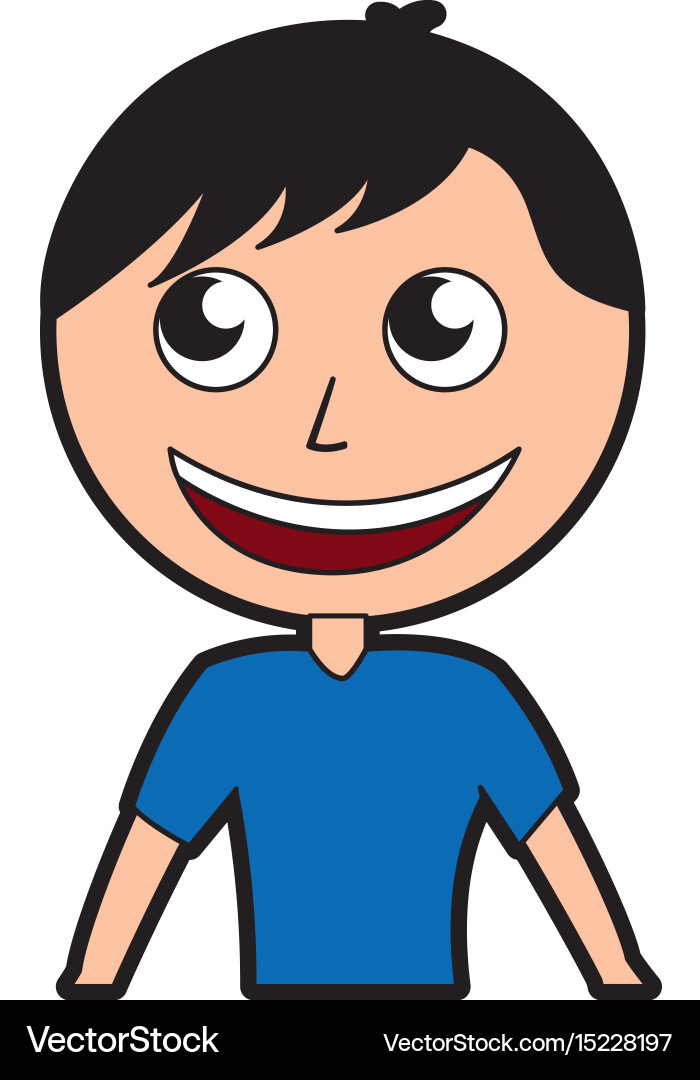 Cute upper body man cartoon Royalty Free Vector Image