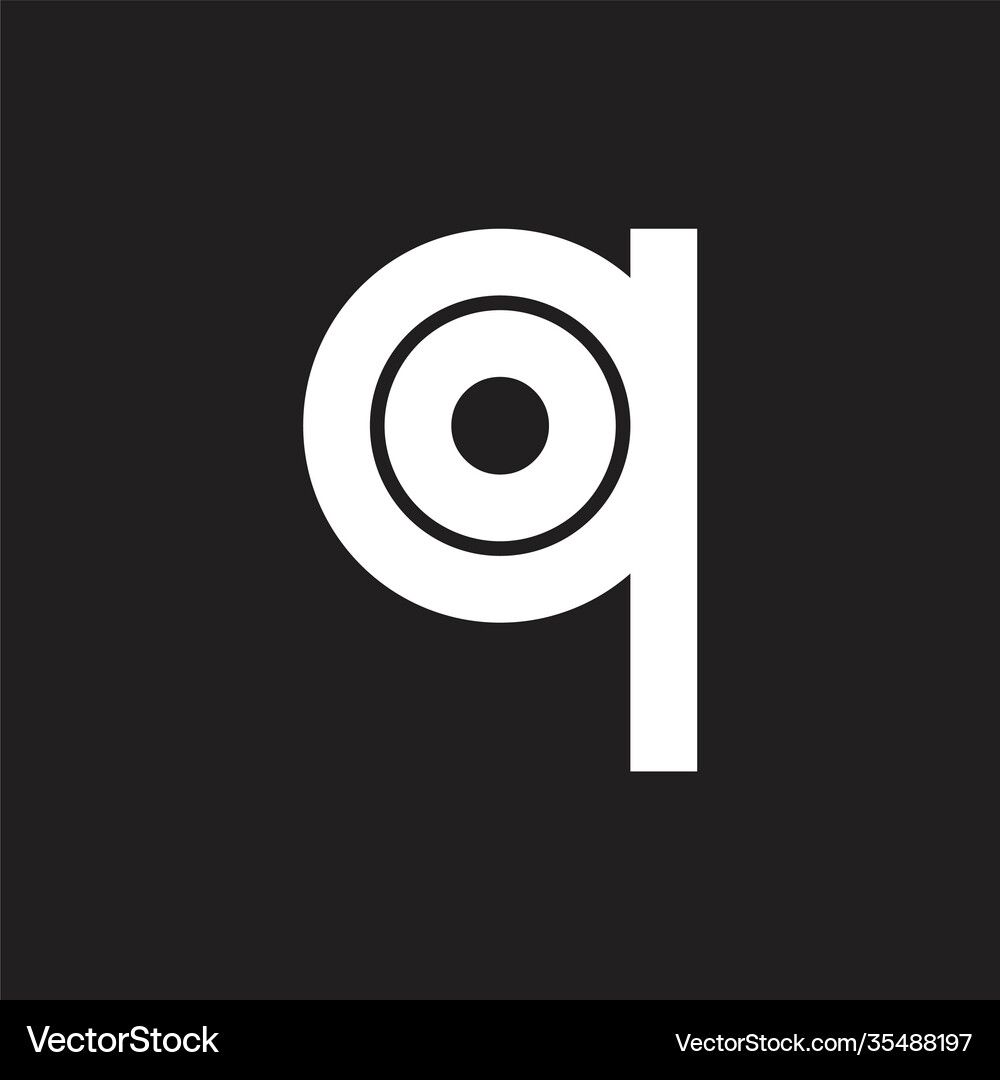 Letters qo simple geometric line logo Royalty Free Vector