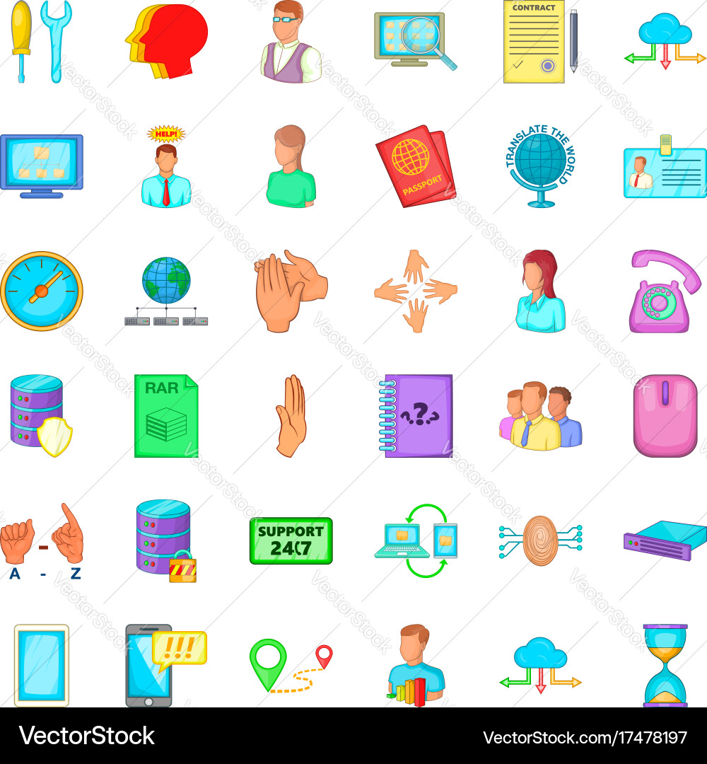 Message icons set cartoon style Royalty Free Vector Image
