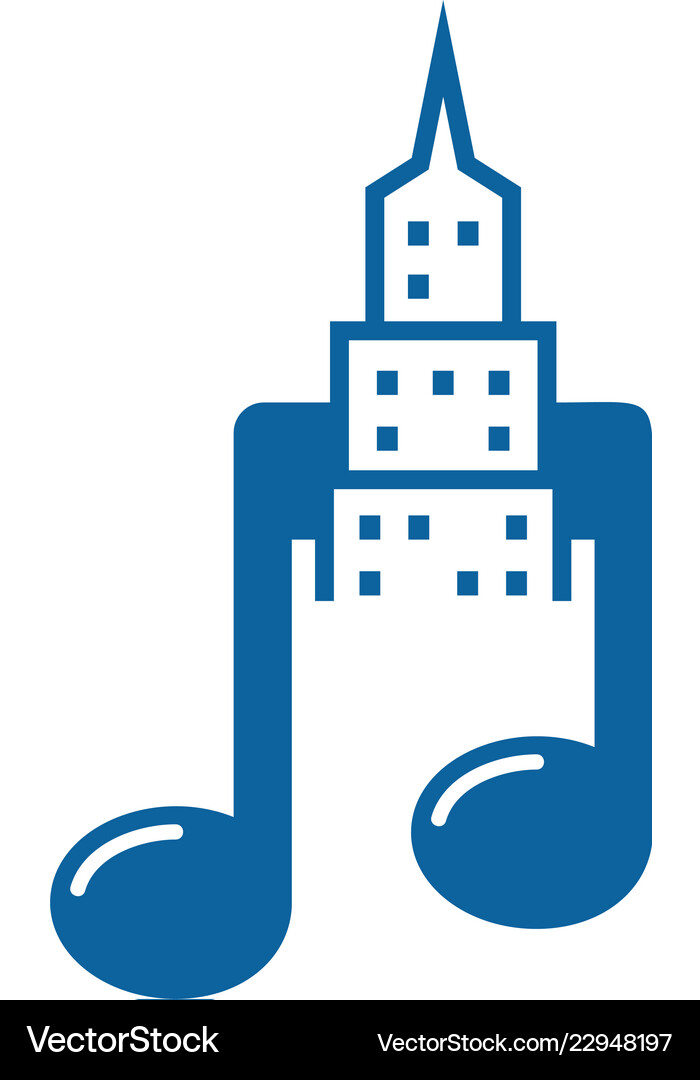 Music town logo icon design Royalty Free Vector Image