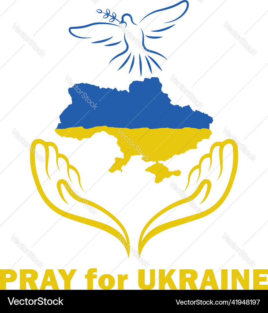 Pray for ukraine peace dove Royalty Free Vector Image