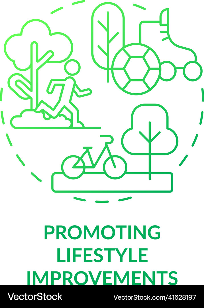 Promoting lifestyle improvements green gradient Vector Image