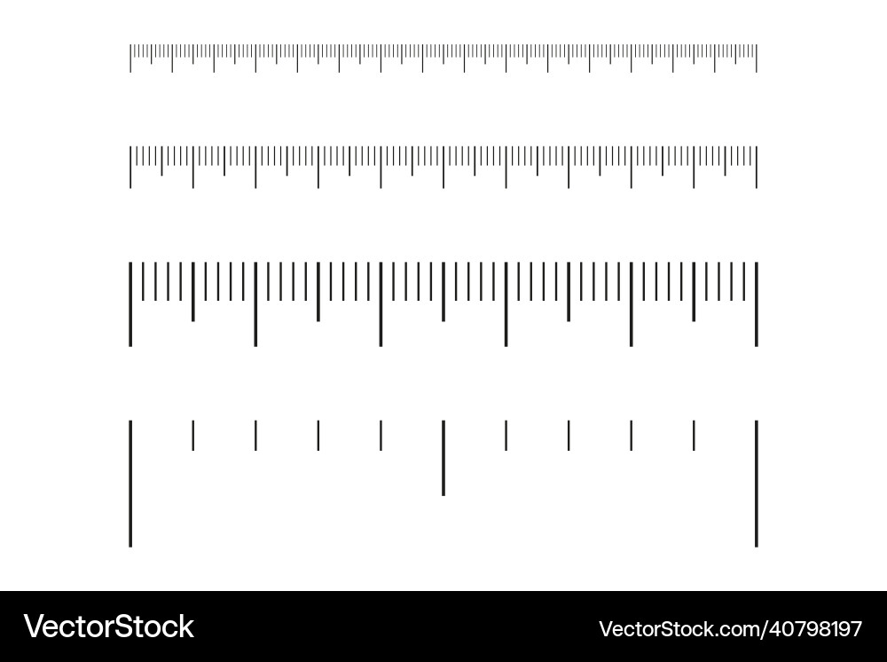 Ruler scale set meter tape with measure line Vector Image