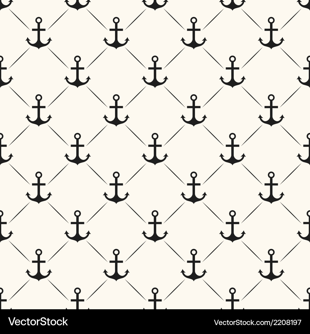 Seamless pattern of anchor shape and line Vector Image
