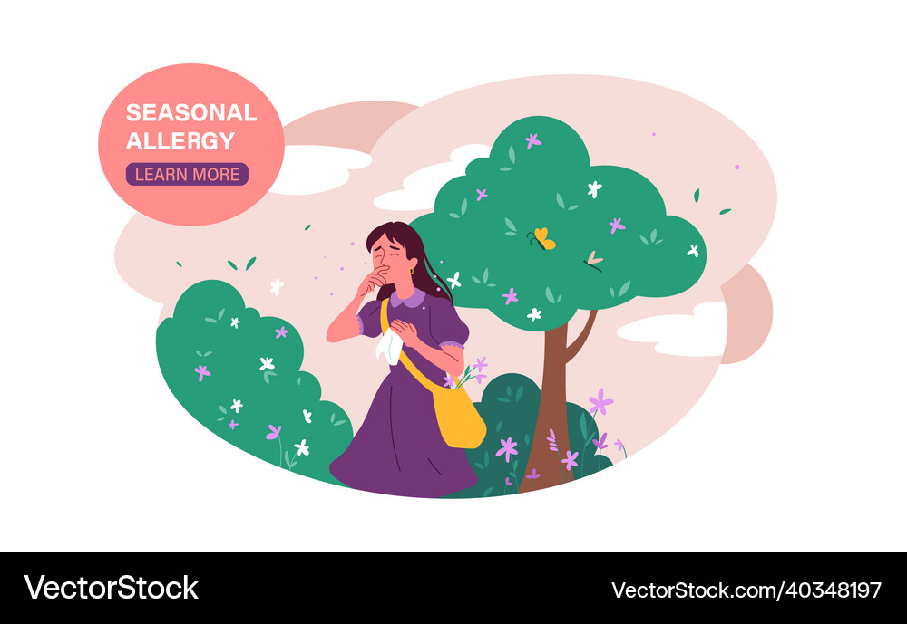 Seasonal allergy concept Royalty Free Vector Image