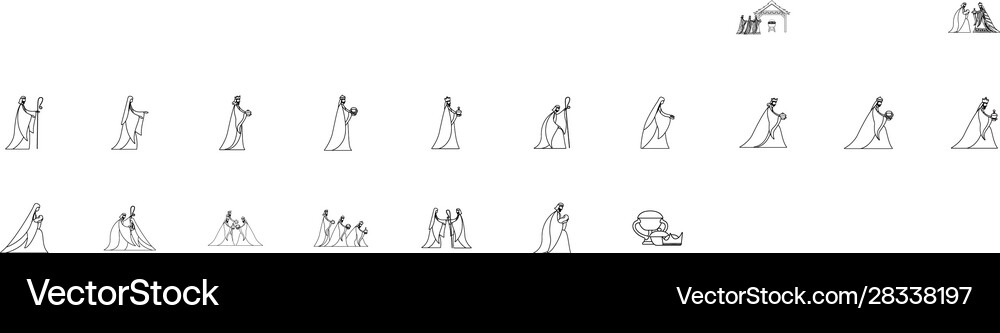 Three wise men happy epiphany day design Vector Image