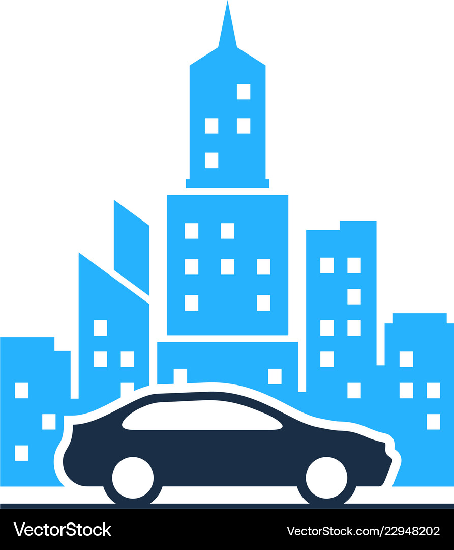 Automotive town logo icon design Royalty Free Vector Image