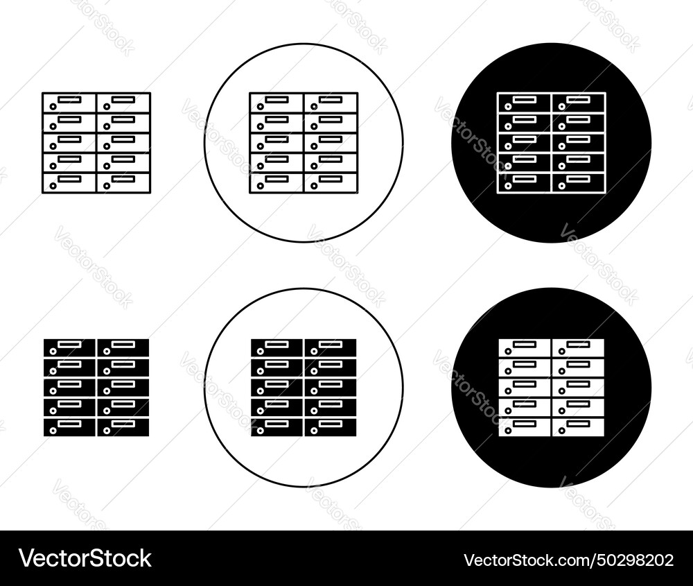 Banking locker icon set hospital depository Vector Image