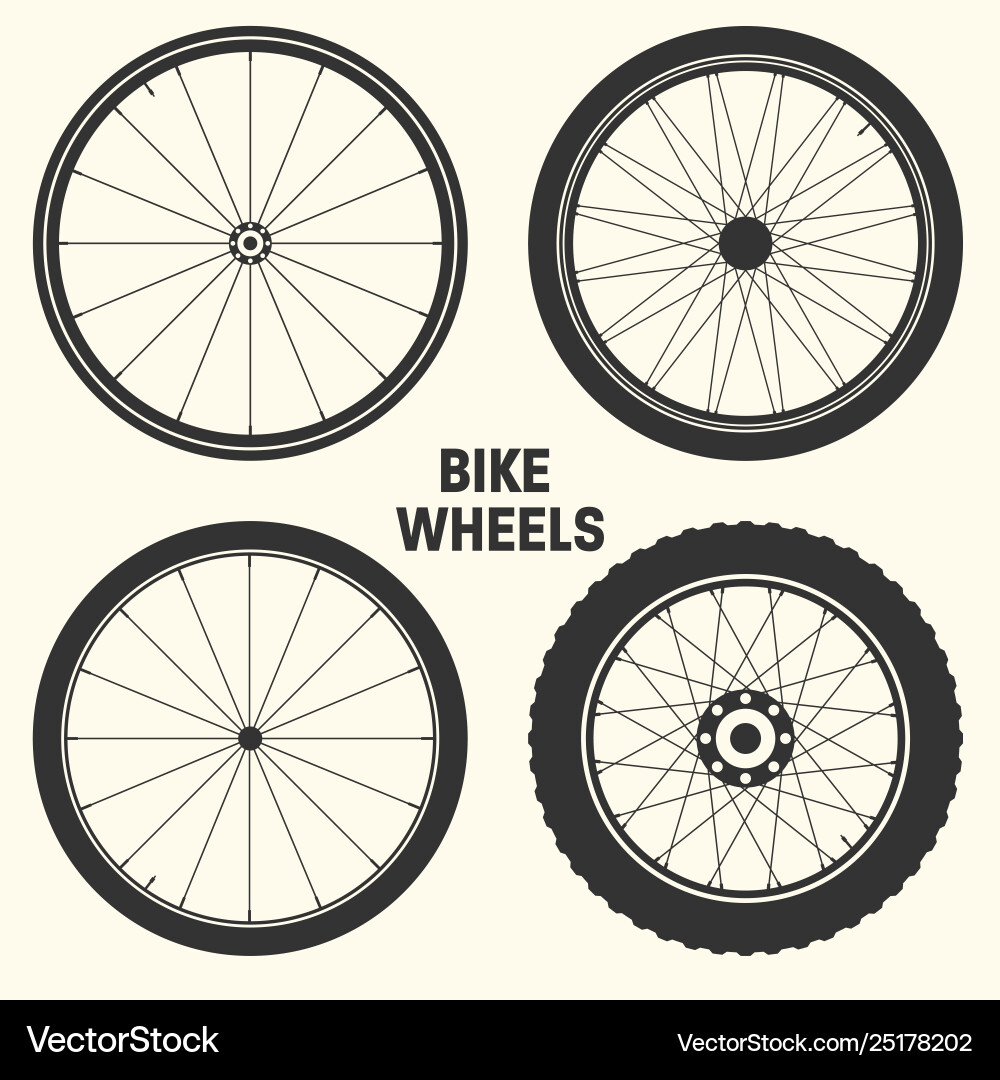 Bicycle wheel symbol bike Royalty Free Vector Image