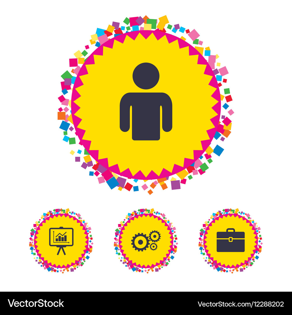 Business signs human and presentation board Vector Image