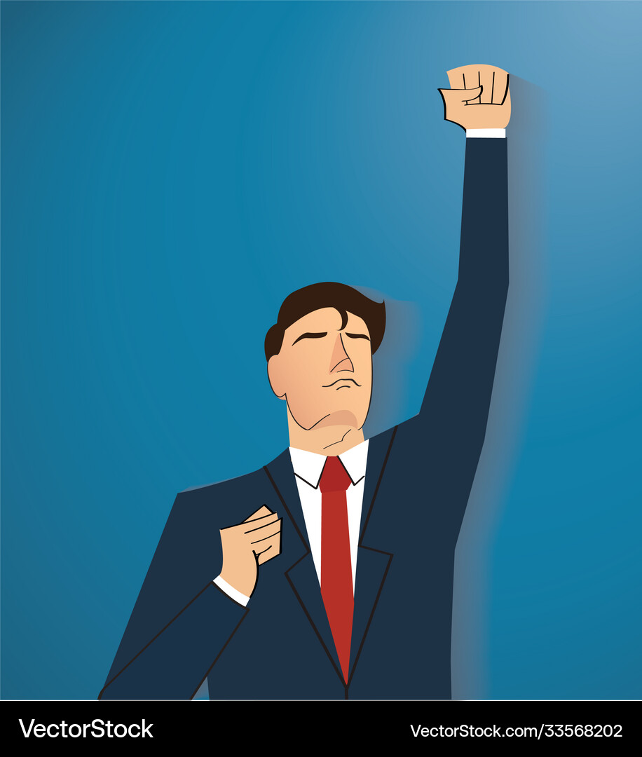 Businessman celebrating a successful achievement Vector Image