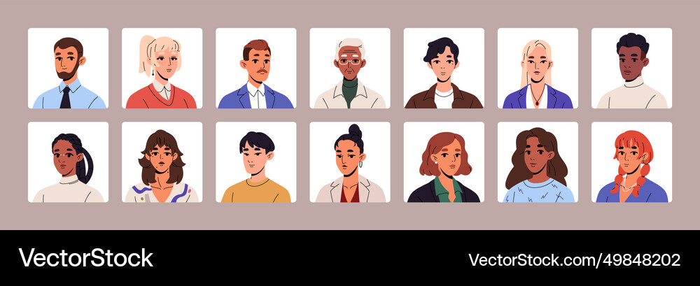 Diverse business avatars businessmen Royalty Free Vector