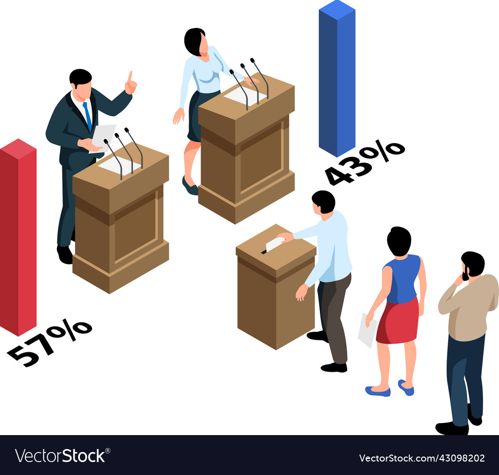 Election isometric composition Royalty Free Vector Image
