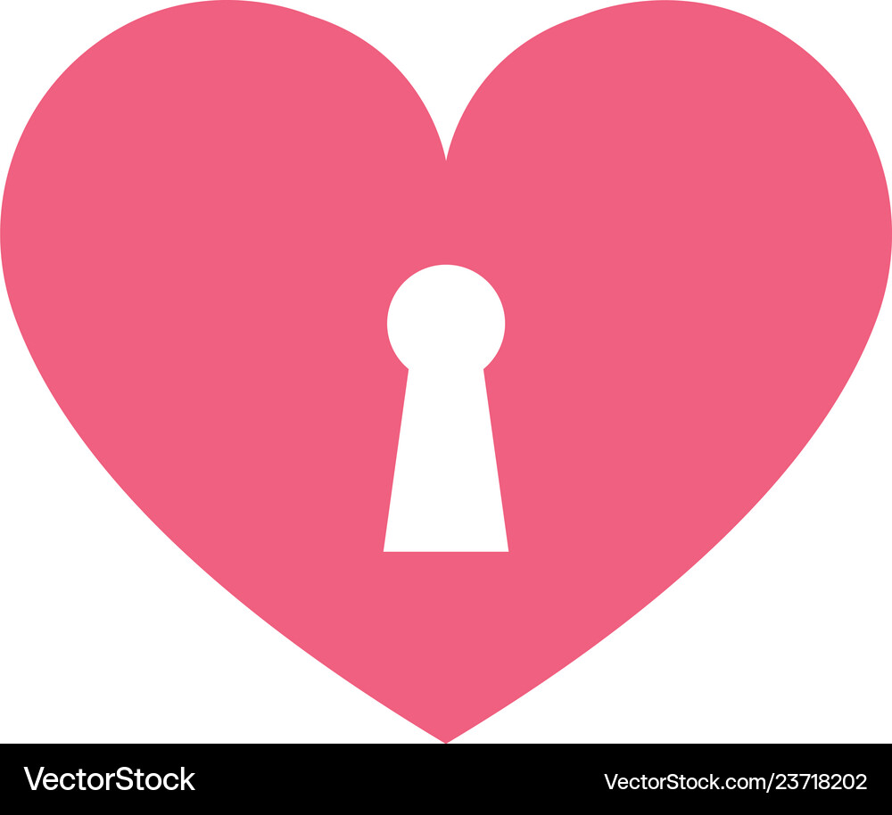 Heart key slot isolated icon editable Royalty Free Vector