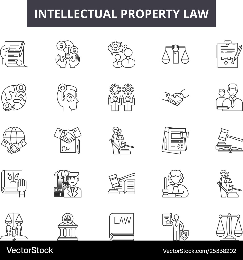 Intellectual Property Law Icons Royalty Free Vector Image