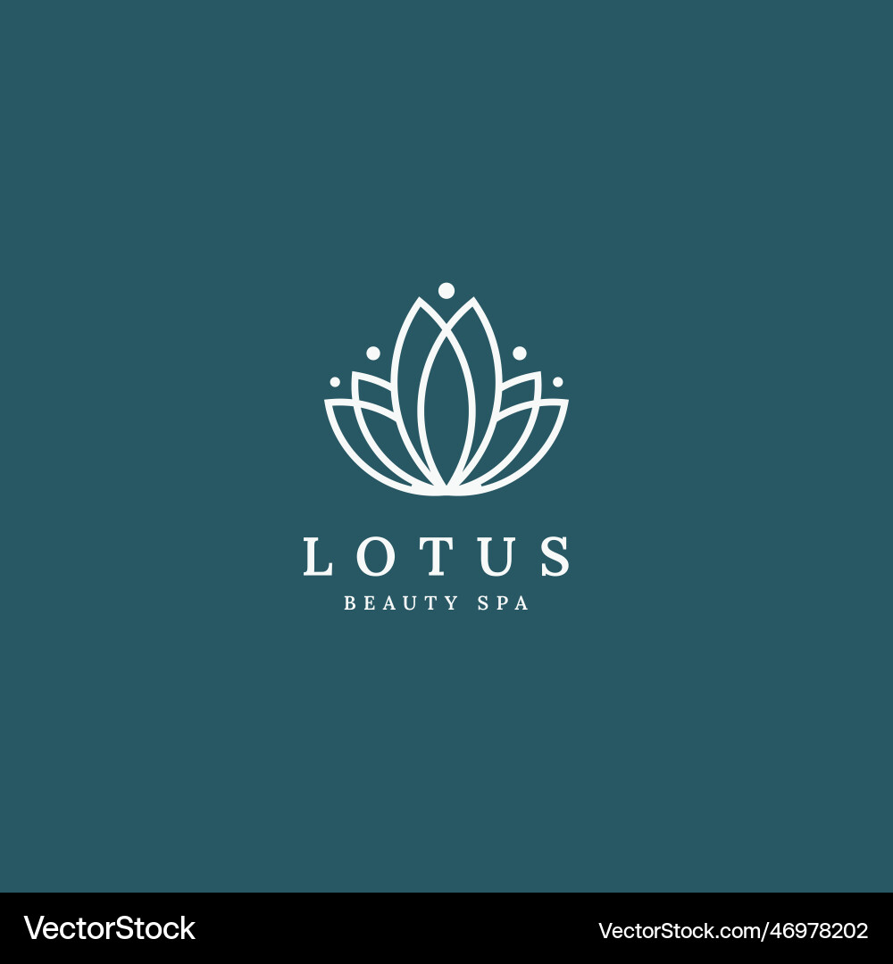 Logo lotus line art style Royalty Free Vector Image