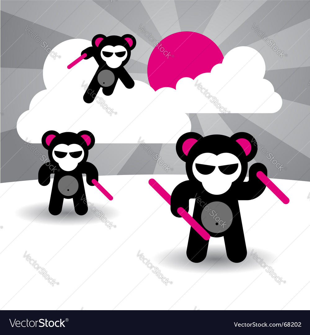 Ninja bears Royalty Free Vector Image - VectorStock