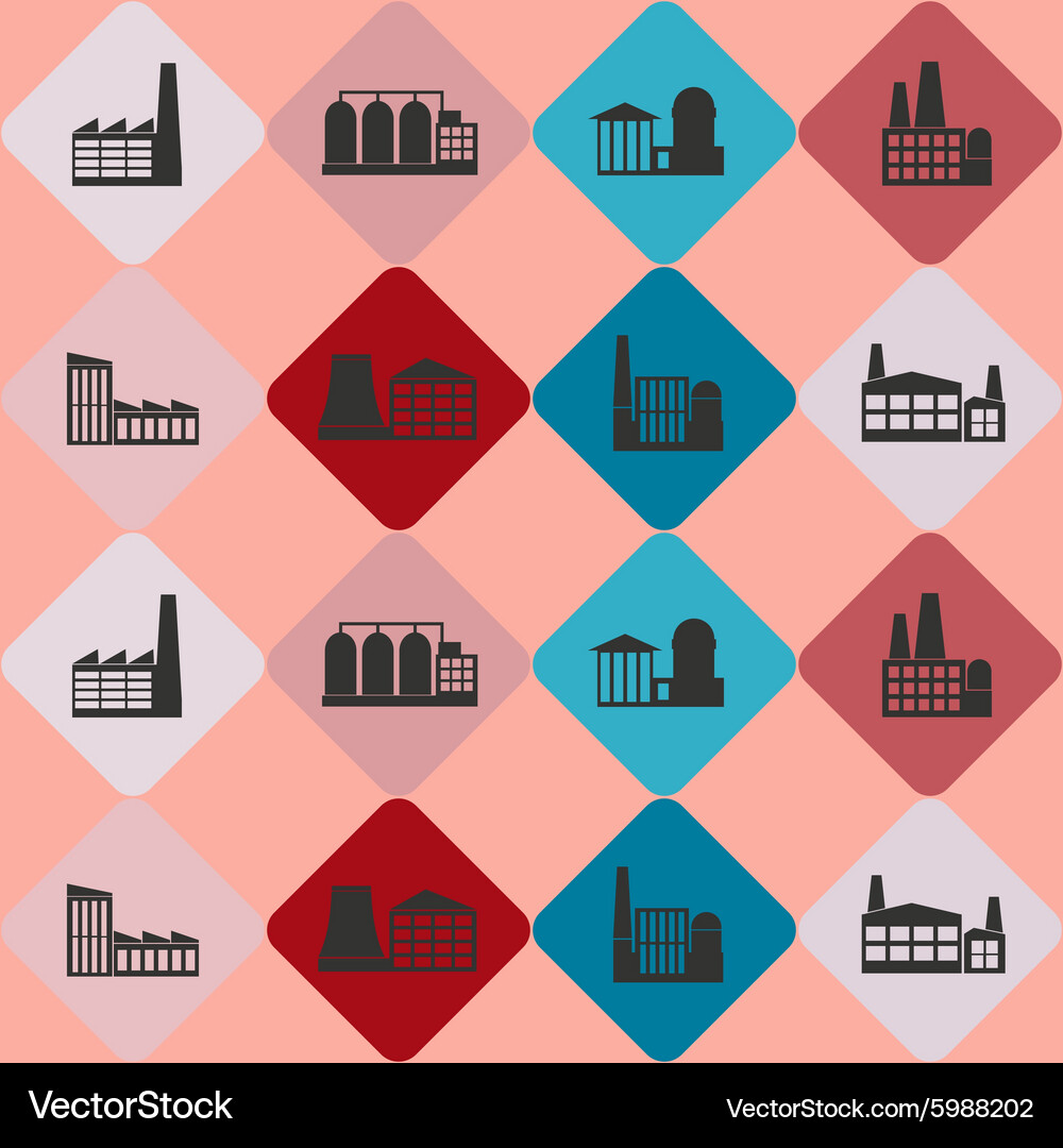 Seamless background with industrial buildings Vector Image
