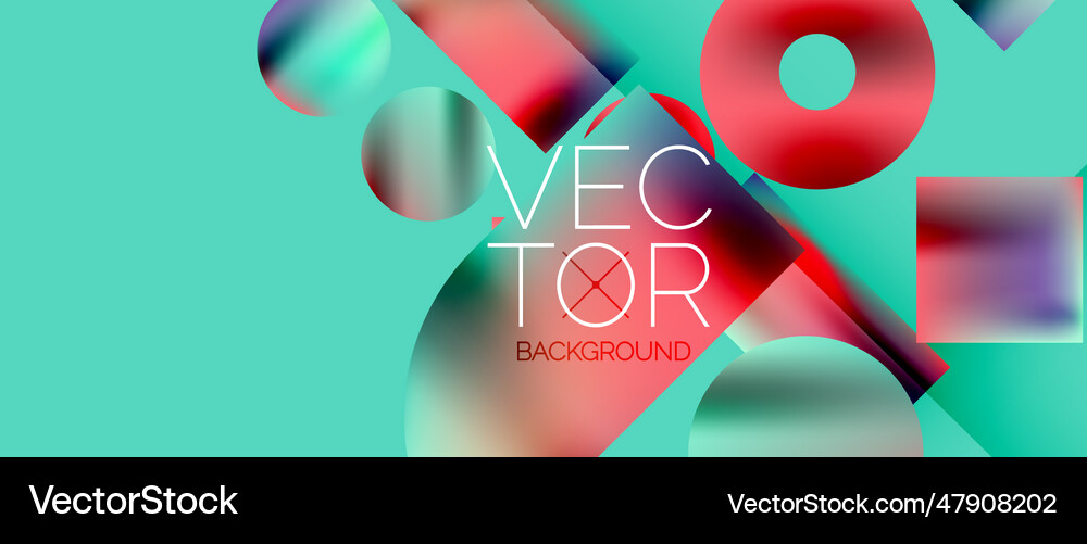 Squares and circles design fluid color gradients Vector Image