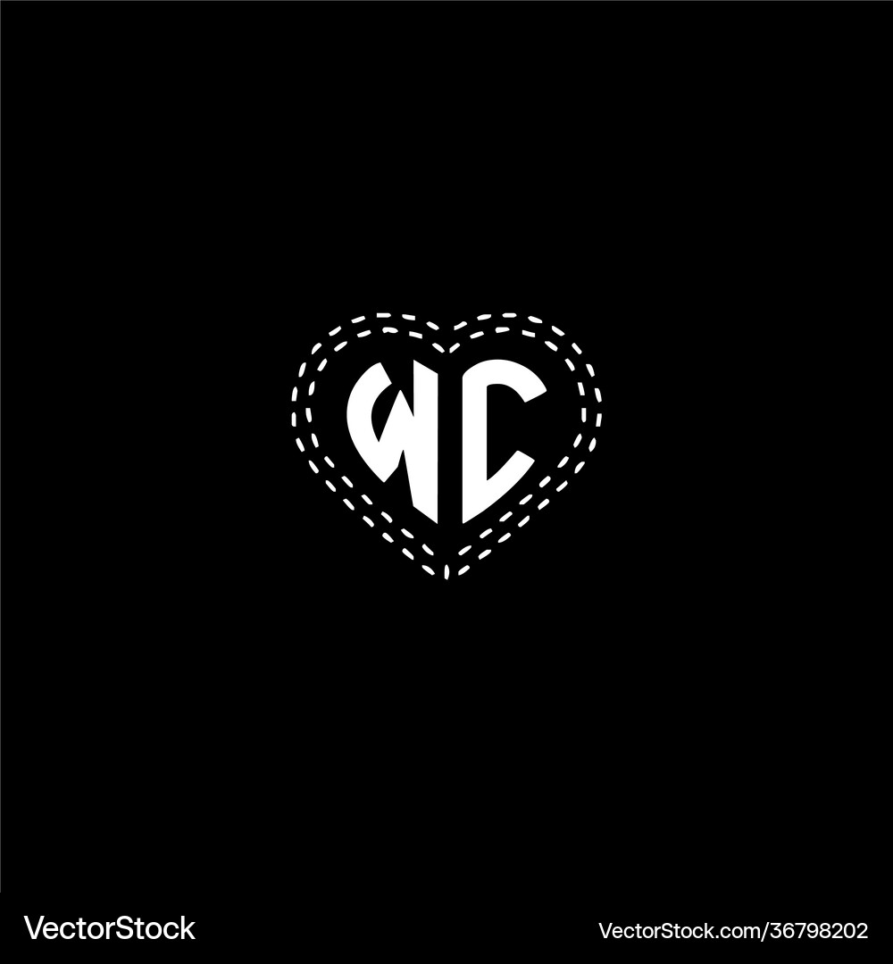 W c letter logo creative design on black color Vector Image