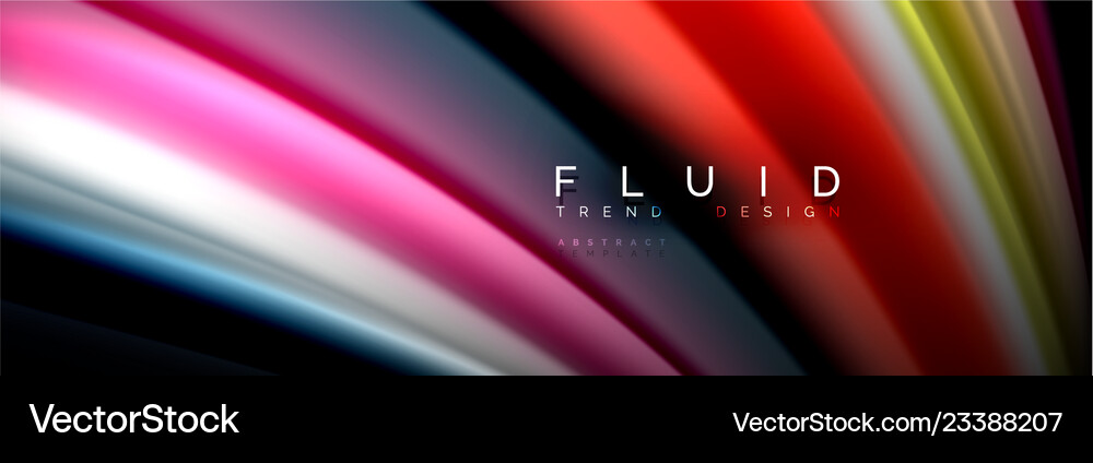 Bright colorful liquid fluid lines on black Vector Image