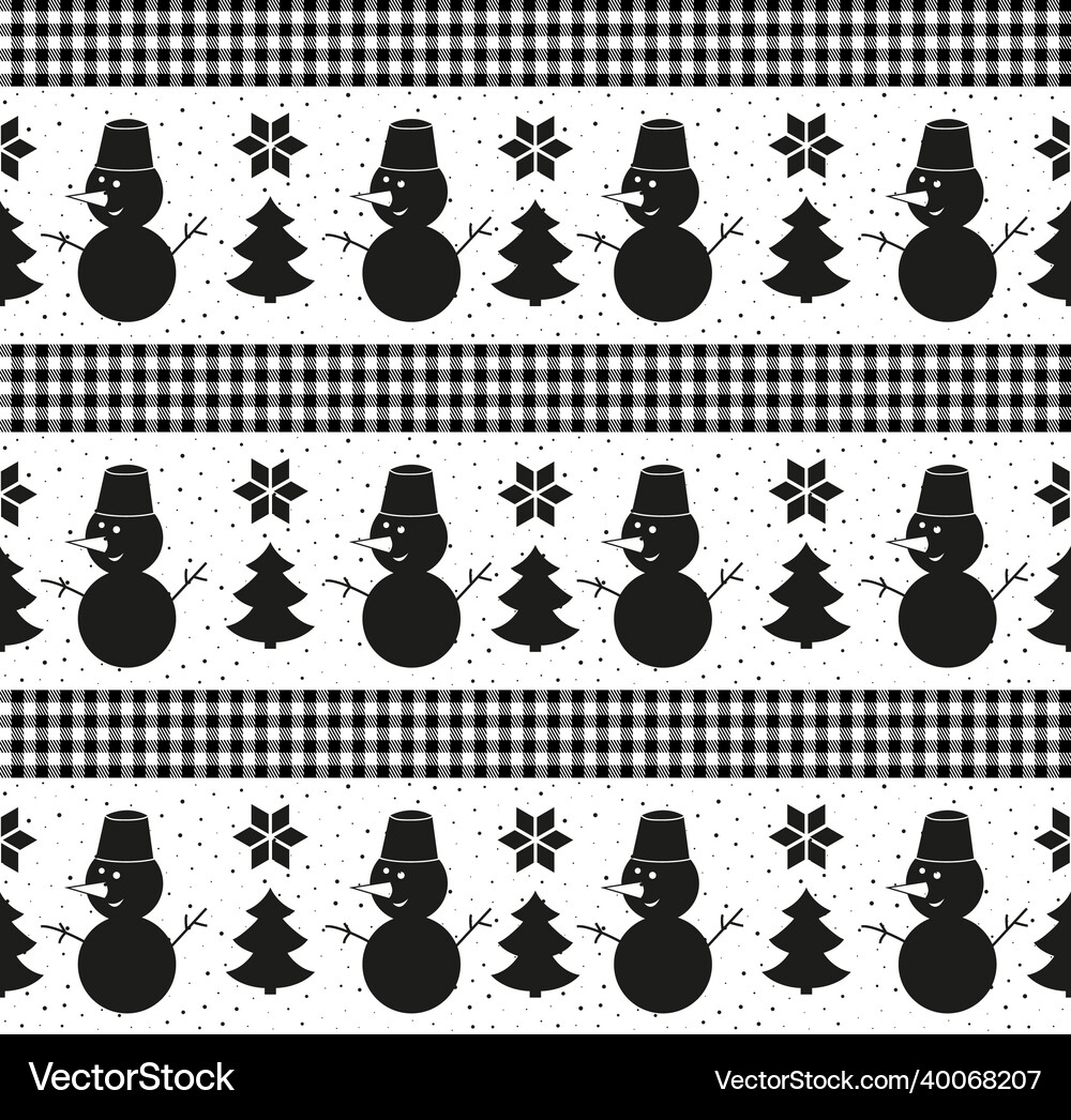 Christmas and new year pattern at buffalo plaid Vector Image