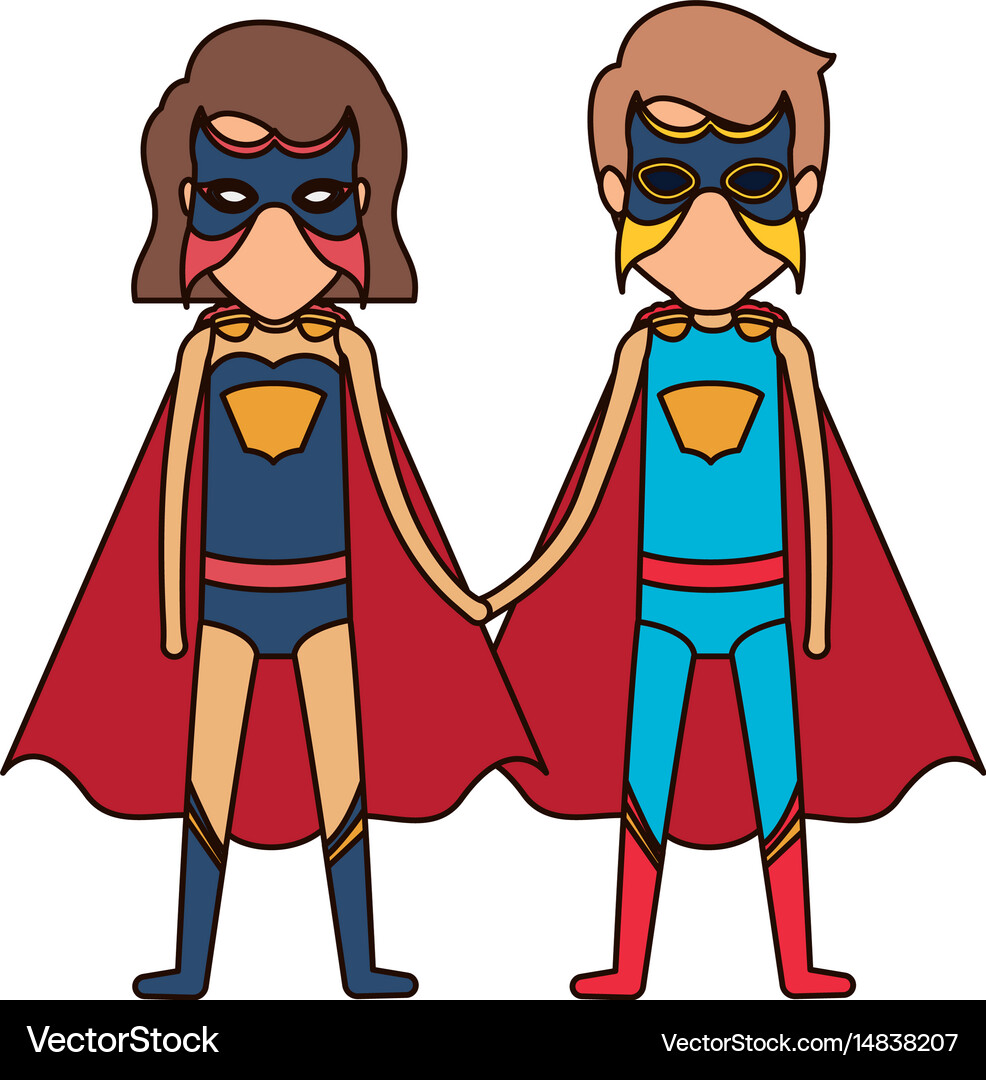 Colorful silhouette with faceless couple Vector Image