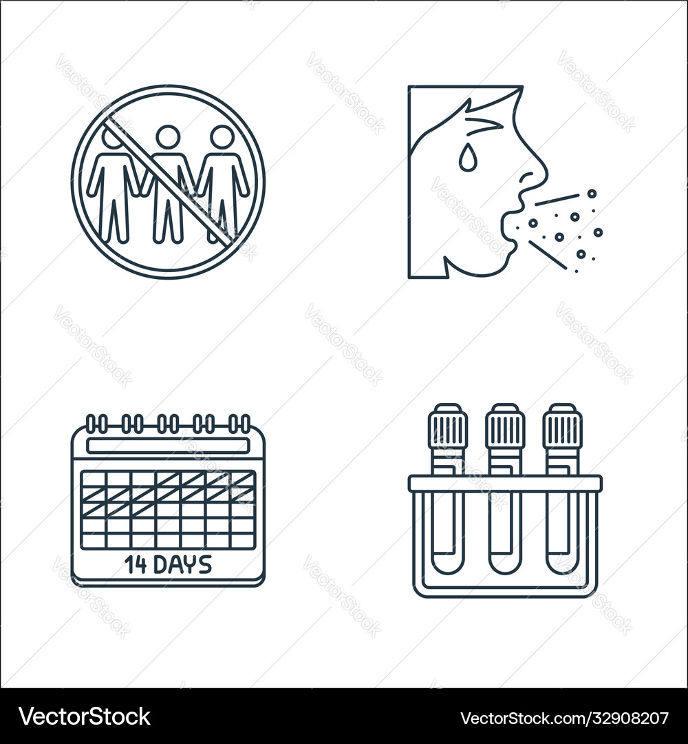 Coronavirus covid19 line icons linear set quality Vector Image