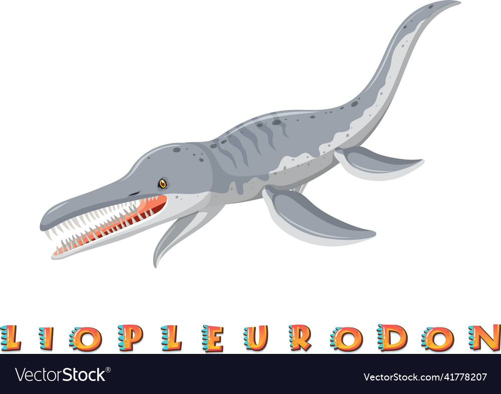 Dinosaur wordcard for liopleurodon Royalty Free Vector Image Dinosaur wordcard for liopleurodon Royalty Free Vector Image