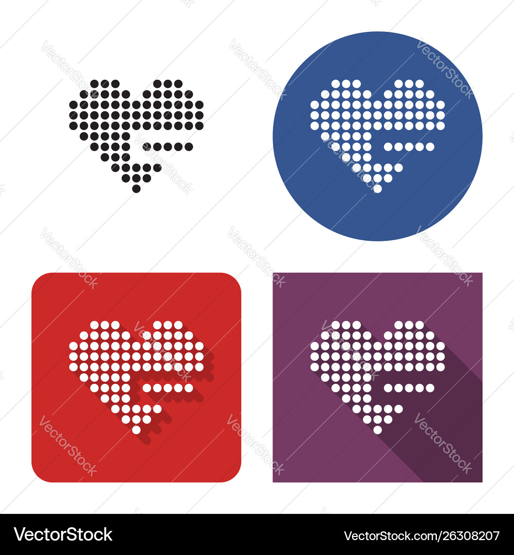 Dotted icon heart with minus sign remove from Vector Image